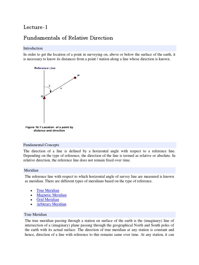 1. Fundamentals of Relative Directions | Compass | Surveying