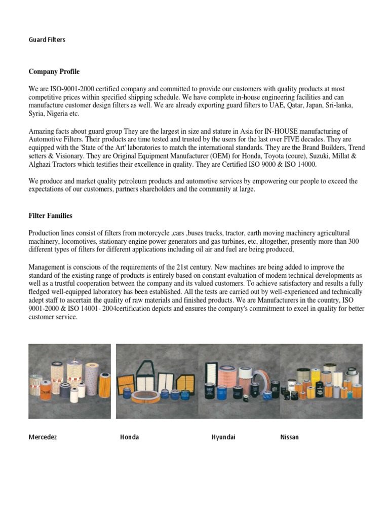 Guard Filters | PDF | Retail | Brand
