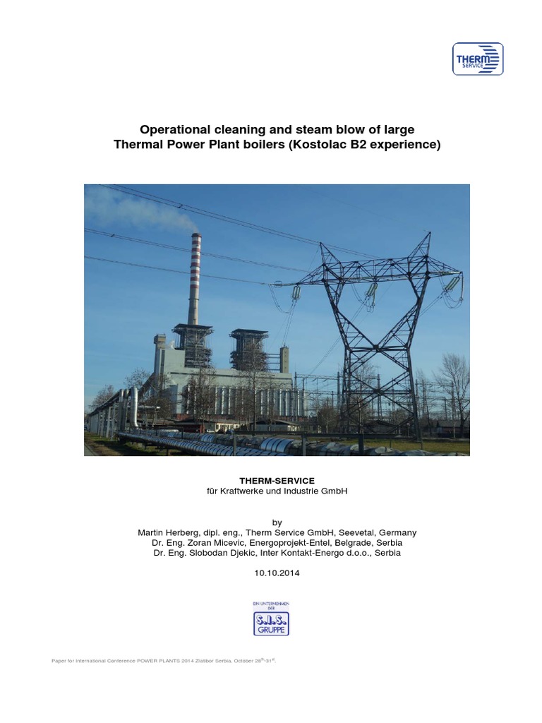 Kostolac B2 Boiler Steam Blowing Process | PDF | Steam | Solubility