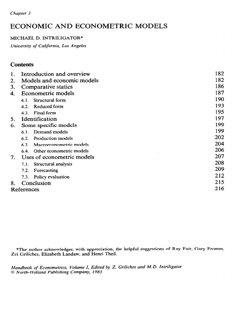 Economic and Econometric Models Overview | PDF | Endogeneity ...