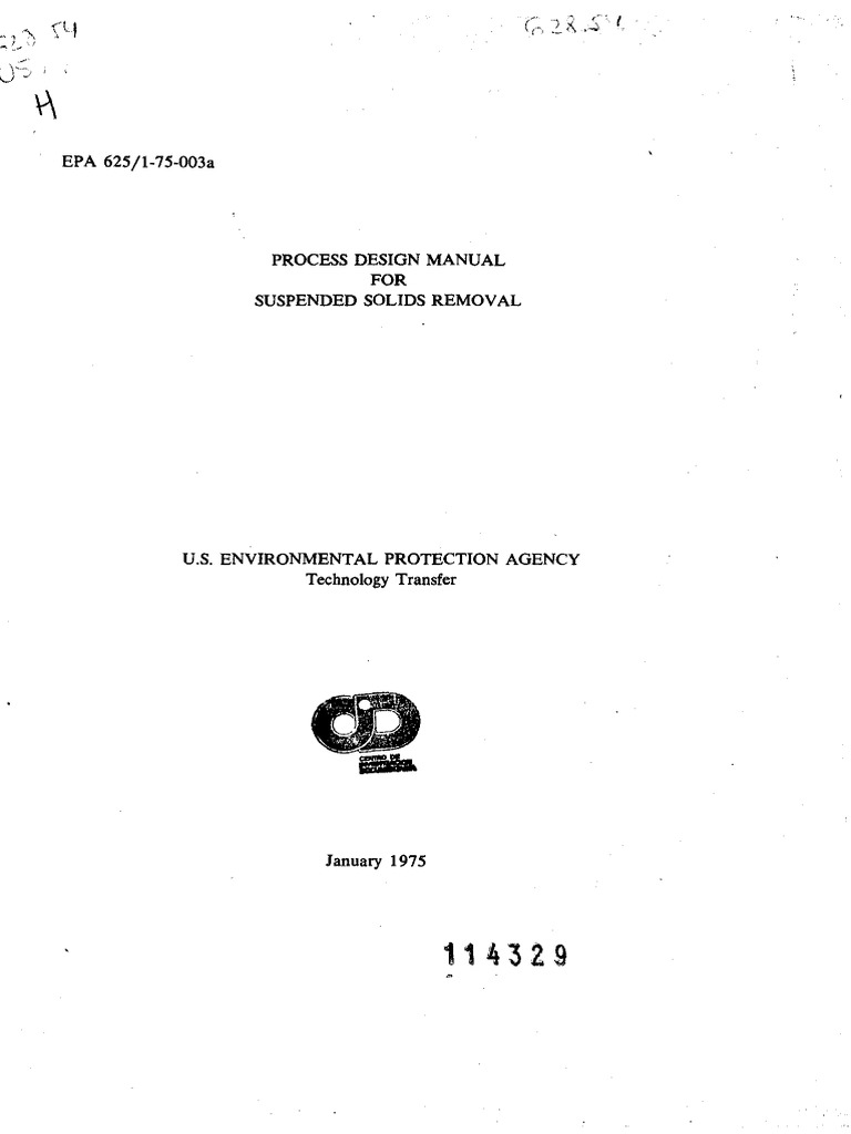 EPA Process Design Manual Suspended Solids Removal | PDF