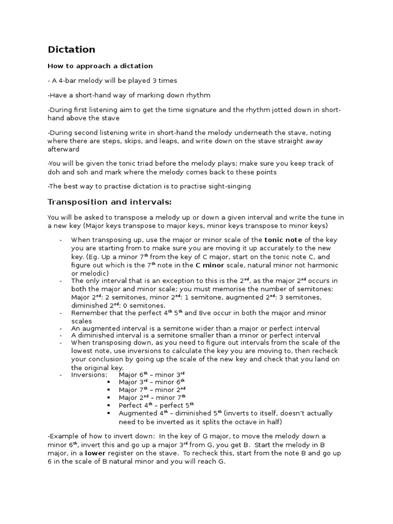 Interval Dictation Techniques | PDF | Minor Scale | Interval (Music)