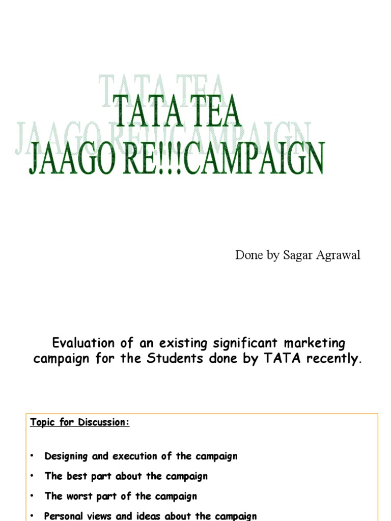 Tata-Tea Jaagore Ad Campaign | Download Free PDF | Television ...