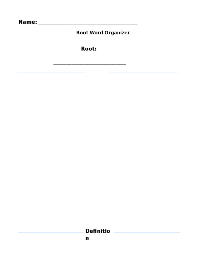 Root Word Organizer | PDF