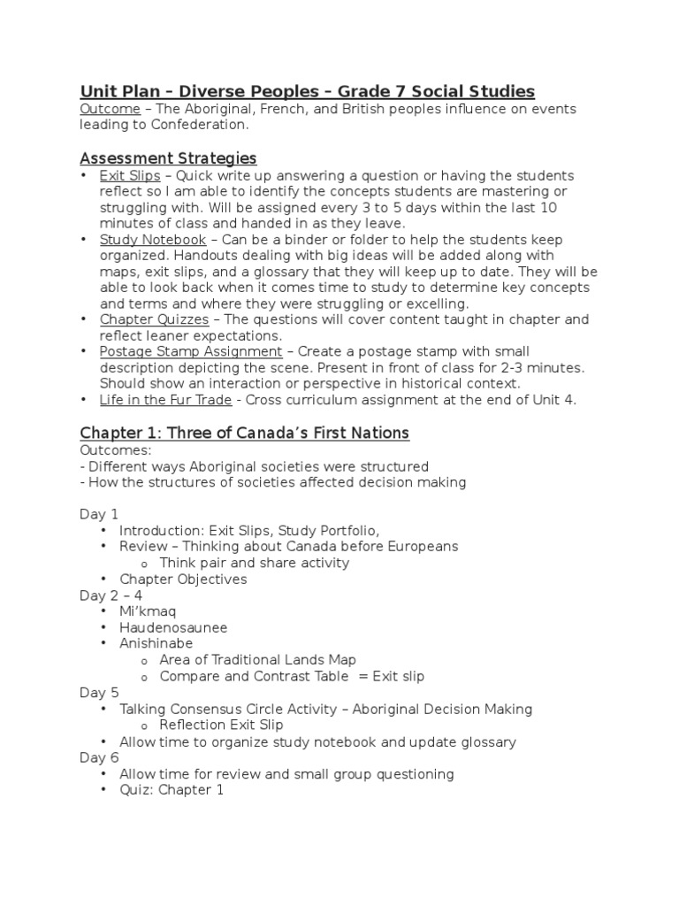 Grade 7 - Social Studies - Unit Plan | PDF | Imperialism | First Nations