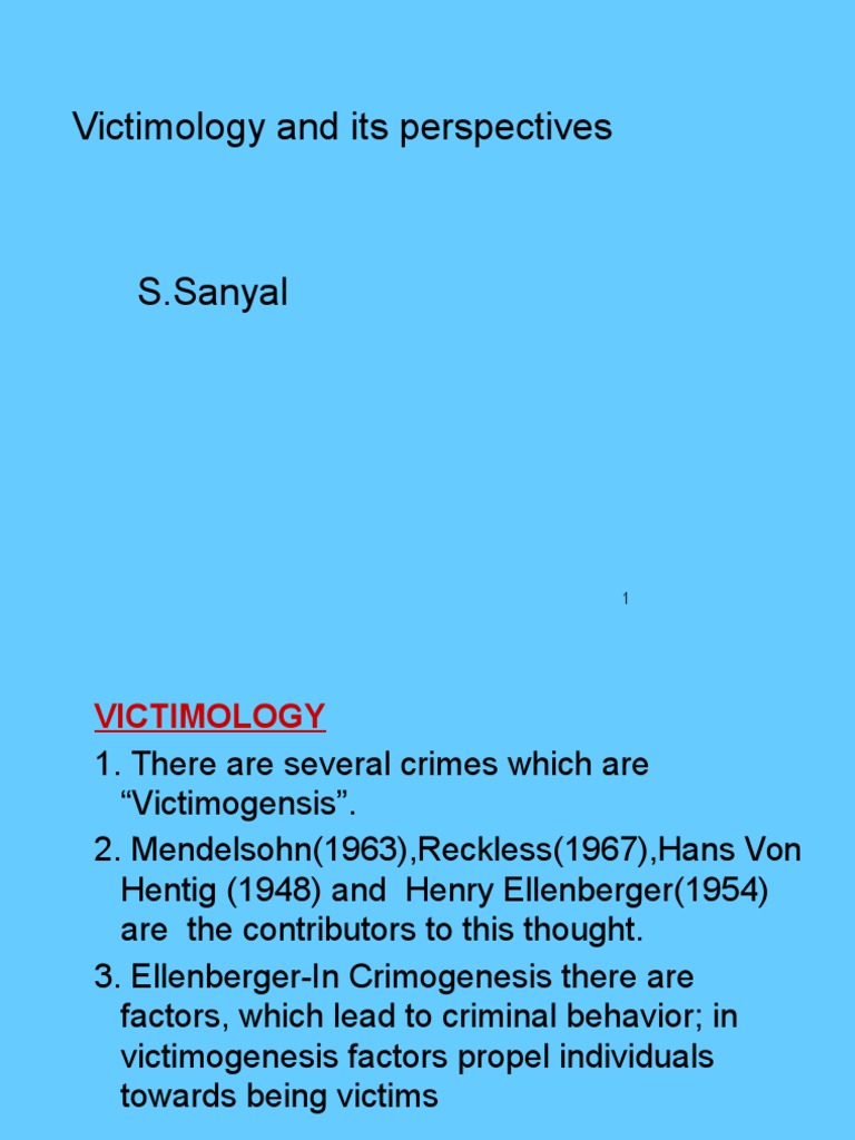 Victimology | Victimology | Victimisation
