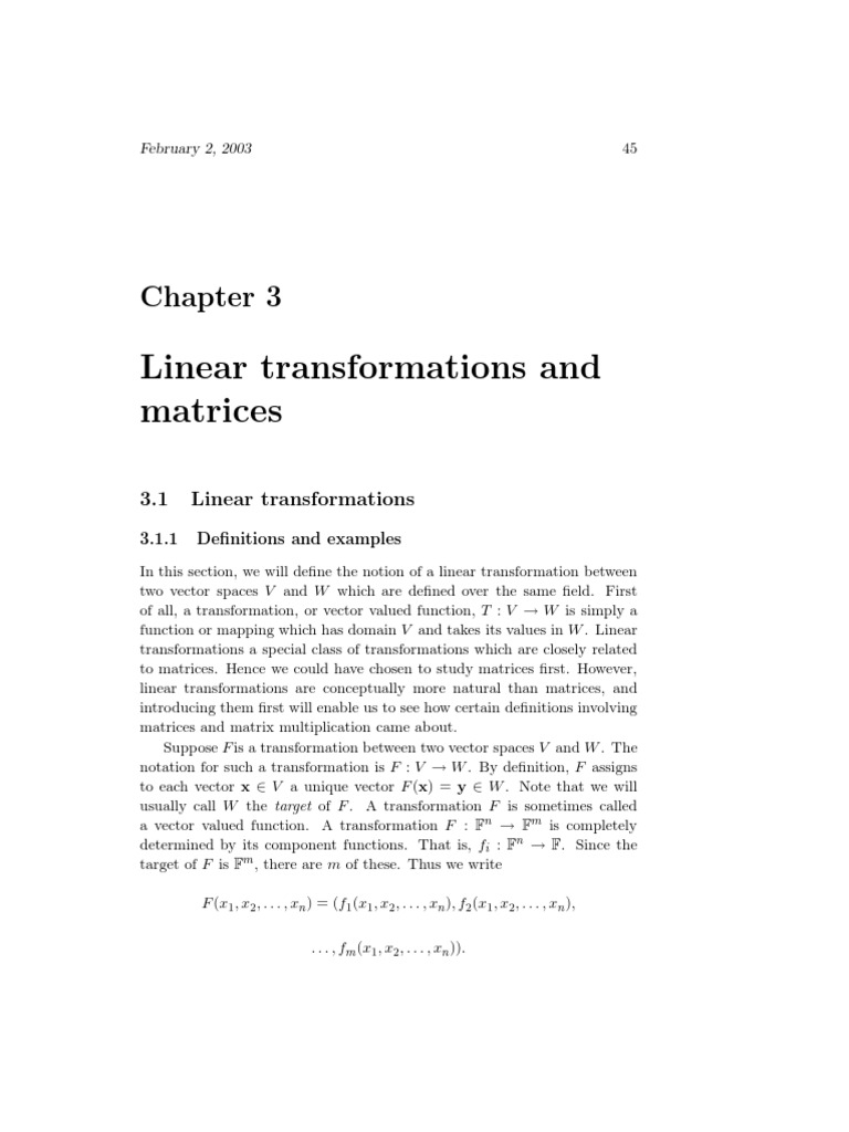 Chap 3 | PDF | Matrix (Mathematics) | Vector Space
