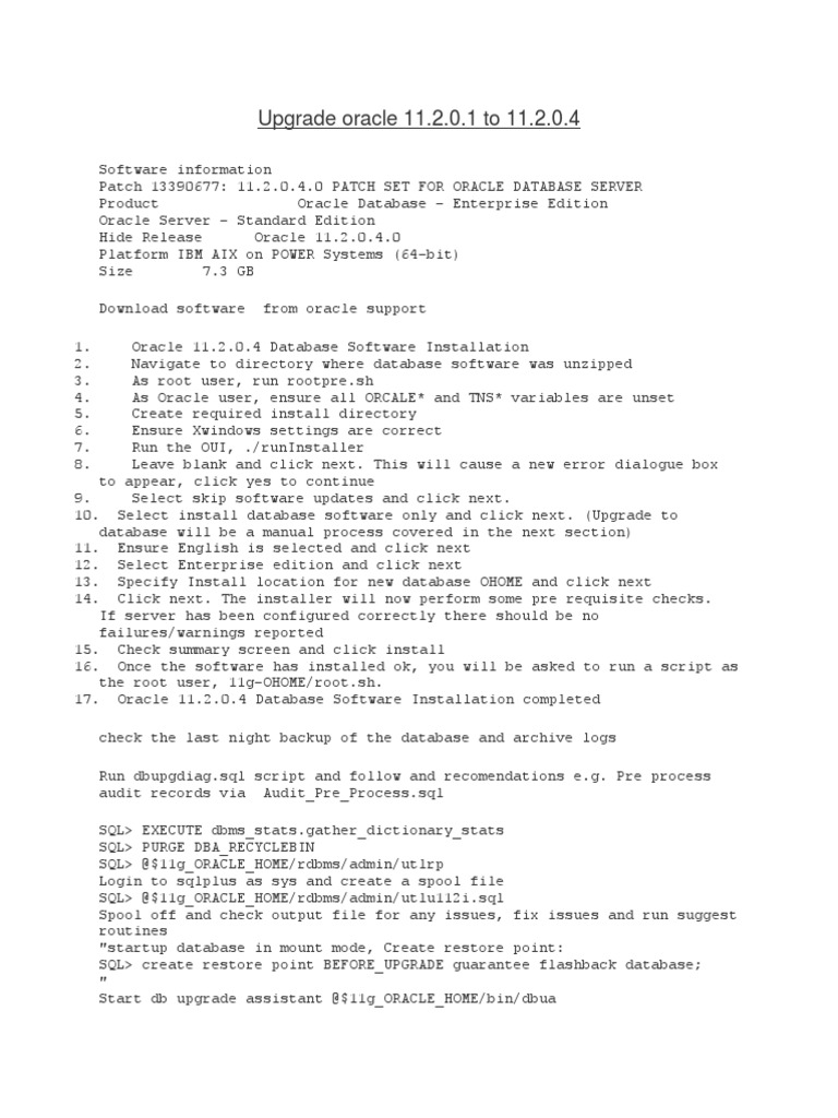 Upgrade Oracle 11g Download Free Pdf Oracle Database Databases