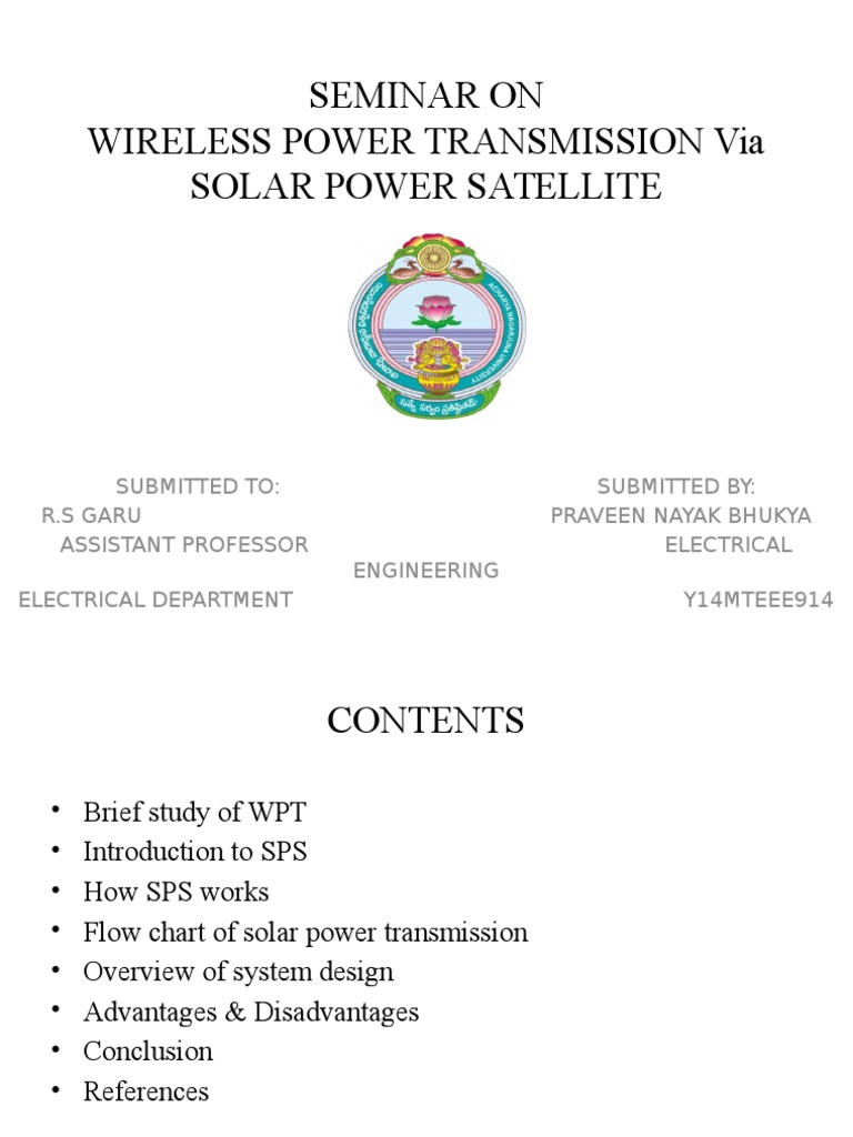 Solar Power Satellite Transmission Overview | PDF | Photovoltaics ...