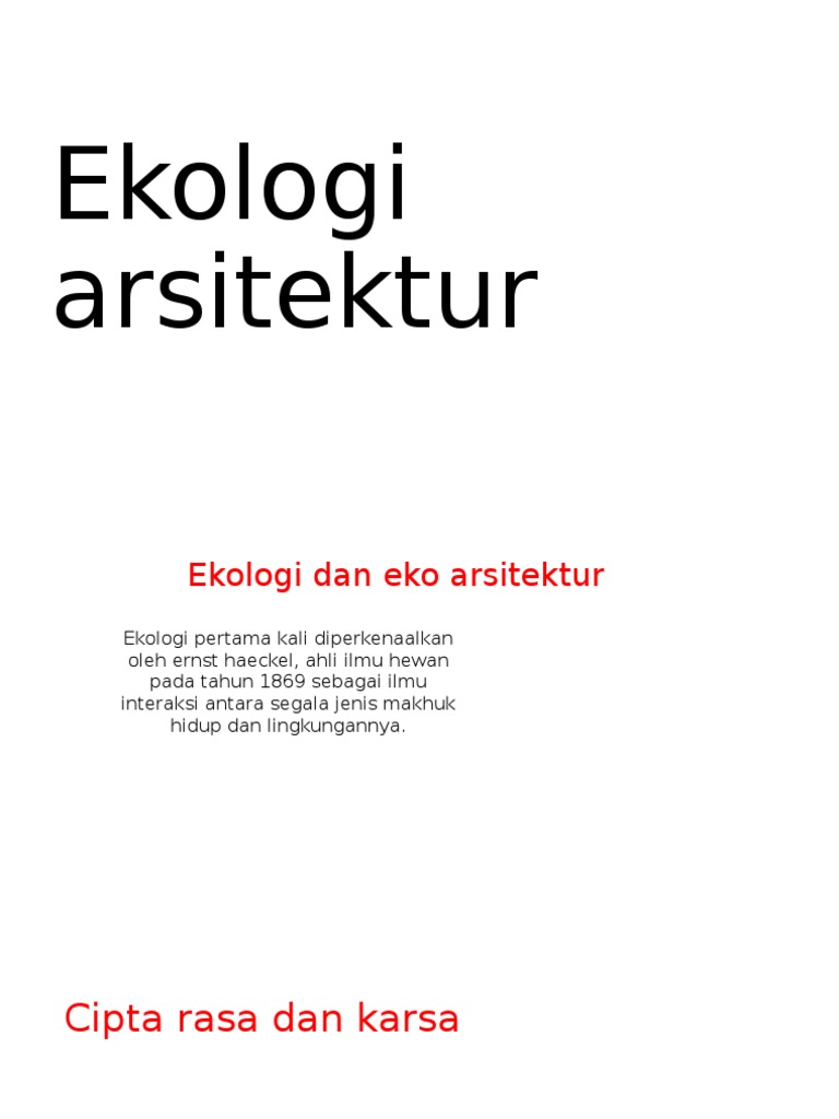 Ekologi Arsitektur | PDF | Sains & Matematika