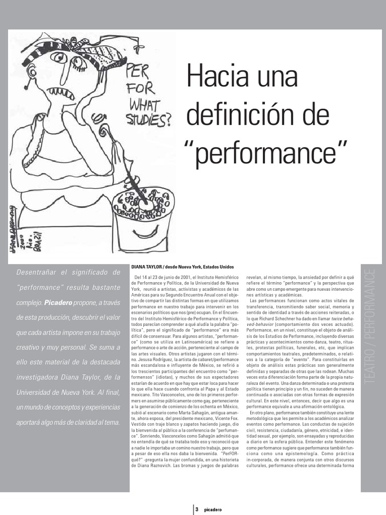 Hacia una definición de "performance" | PDF | Palabra | Verdad