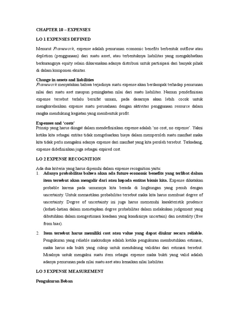 Resume CL Godfrey Chapter 10 - Expenses | PDF