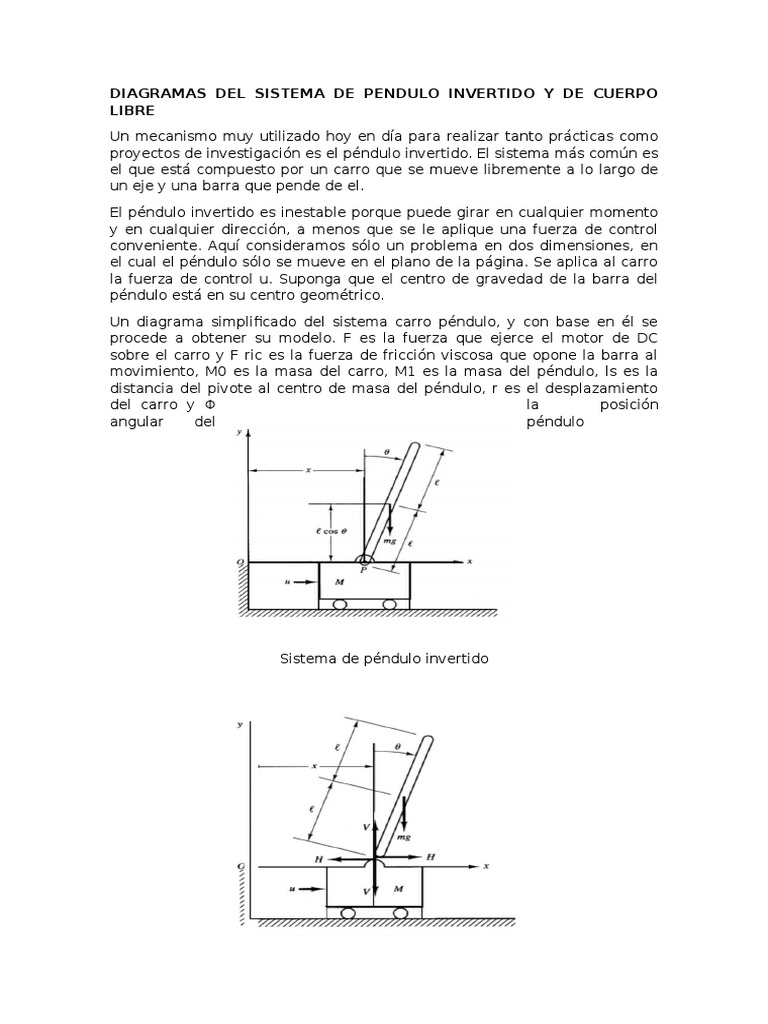 Diagramas Del Sistema de Pendulo Invertido y de Cuerpo Libre | PDF ...