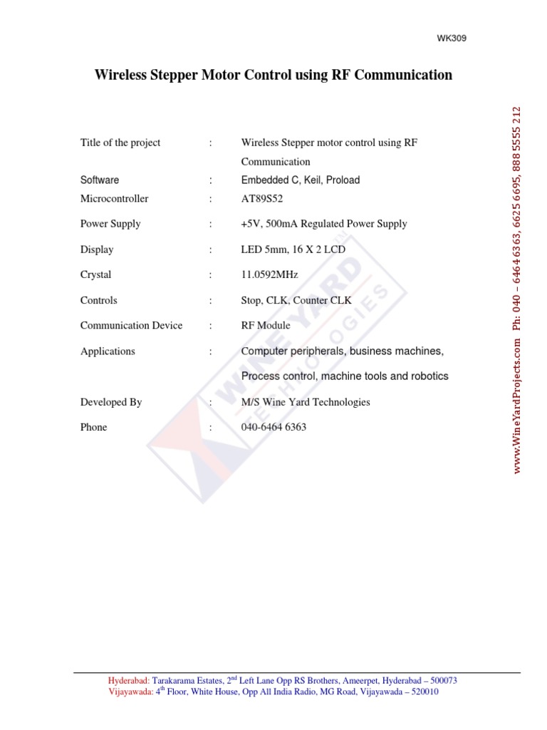 Wireless Stepper Motor Control Using RF Communication | PDF | Wireless ...