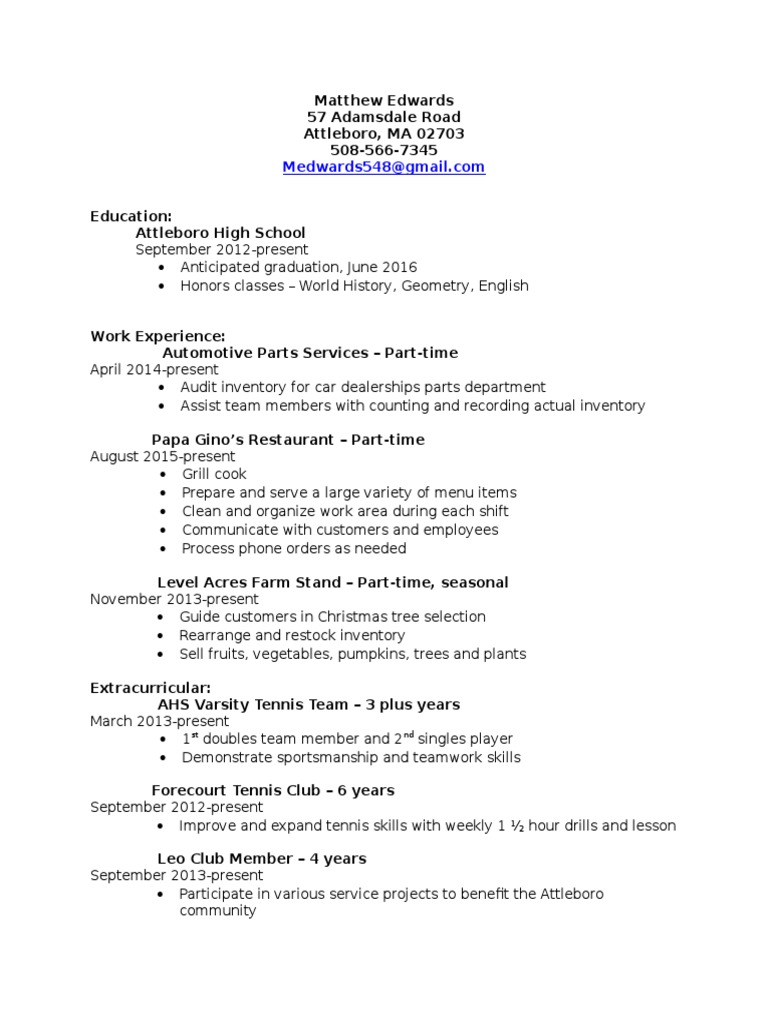 Matthew Edwards' Resume Summary | PDF | Career & Growth | Wellness