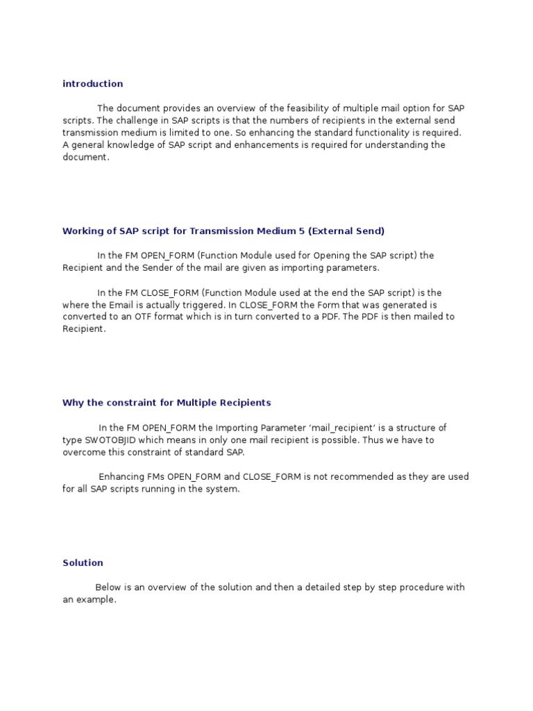 Email In Sapscript Pdf Email Parameter Computer Programming