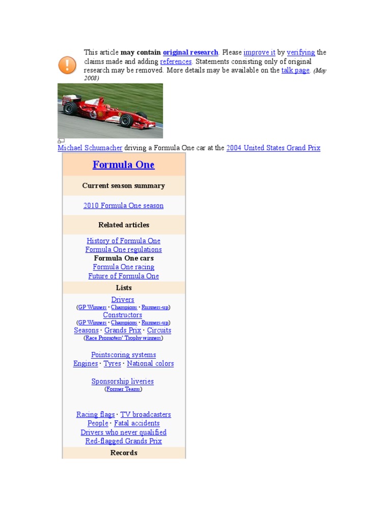 F1 Car Anatomy | PDF | Formula One | Formula Racing