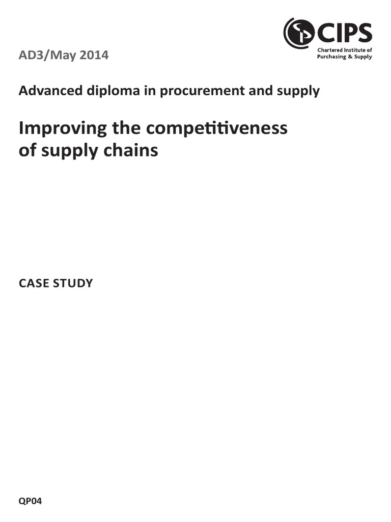 CIPS Level 5 - AD3 May14 Pre Release | Supply Chain | Gross Margin