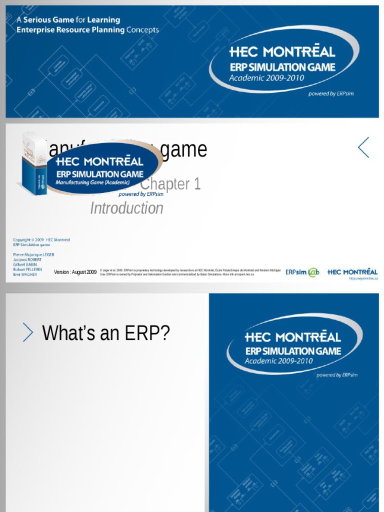 ERPsim Introductory Game | PDF | Enterprise Resource Planning ...