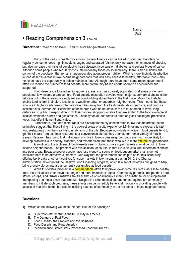 Level 10 Passage 3 | PDF