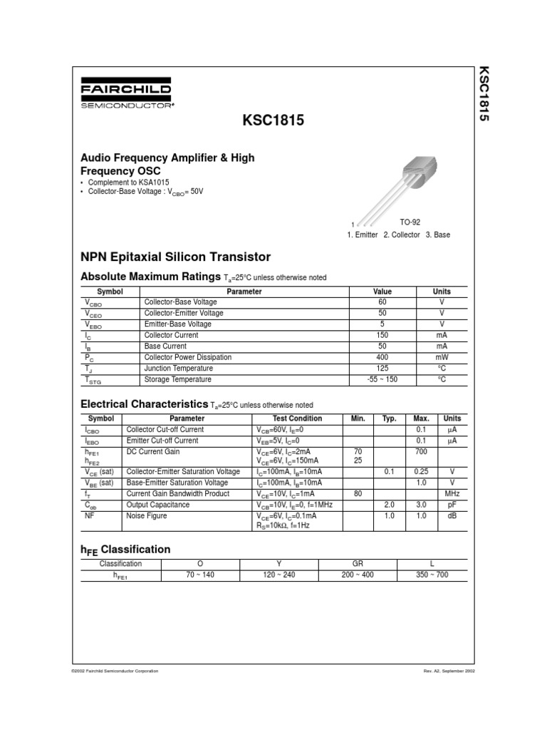 KSC1815 | Amplifier | Electrical Components