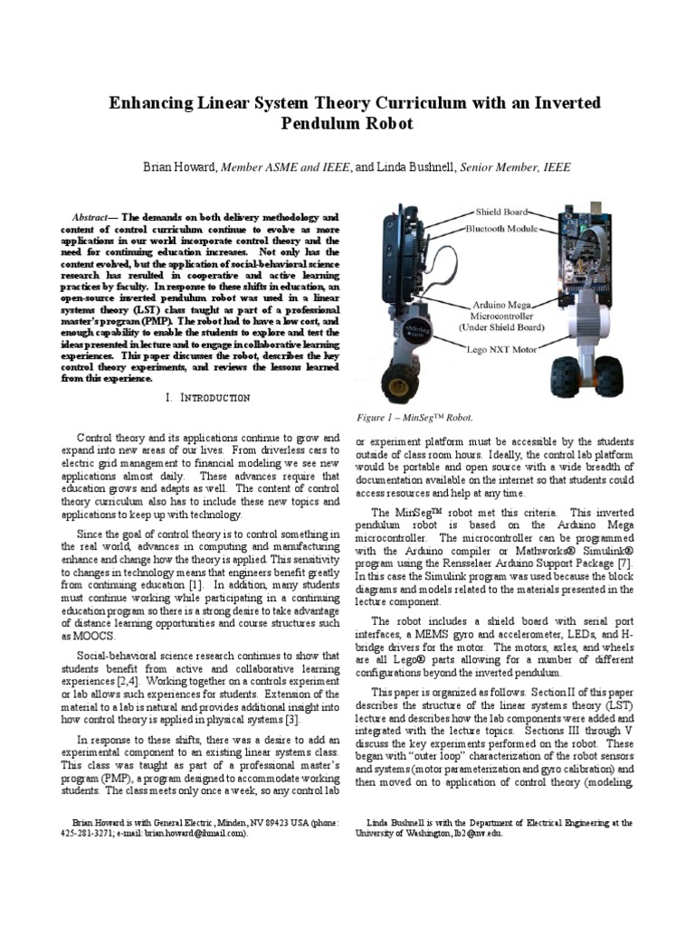 Inverted Pendulum Supporting Controls | PDF | Control Theory | Stability Theory