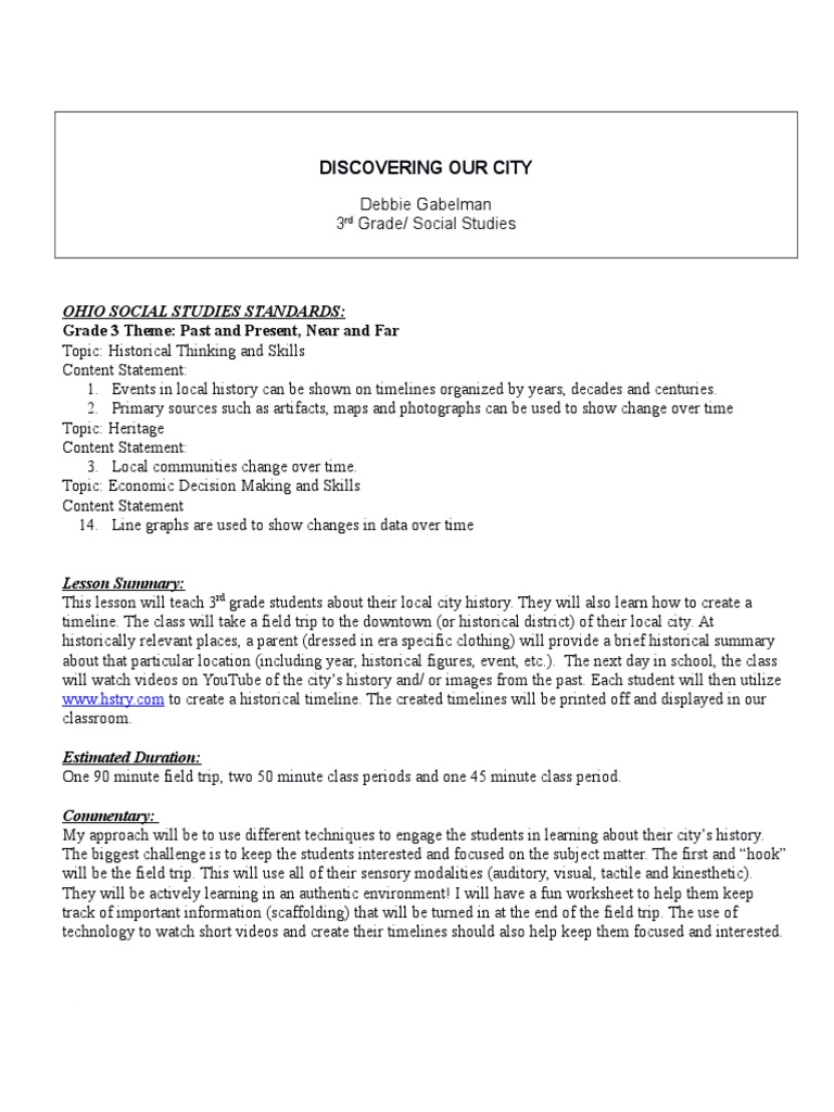 Discovering Our City: Ohio Social Studies Standards | PDF | Educational ...