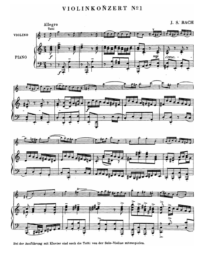 Bach Violin Concerto in A Minor | PDF