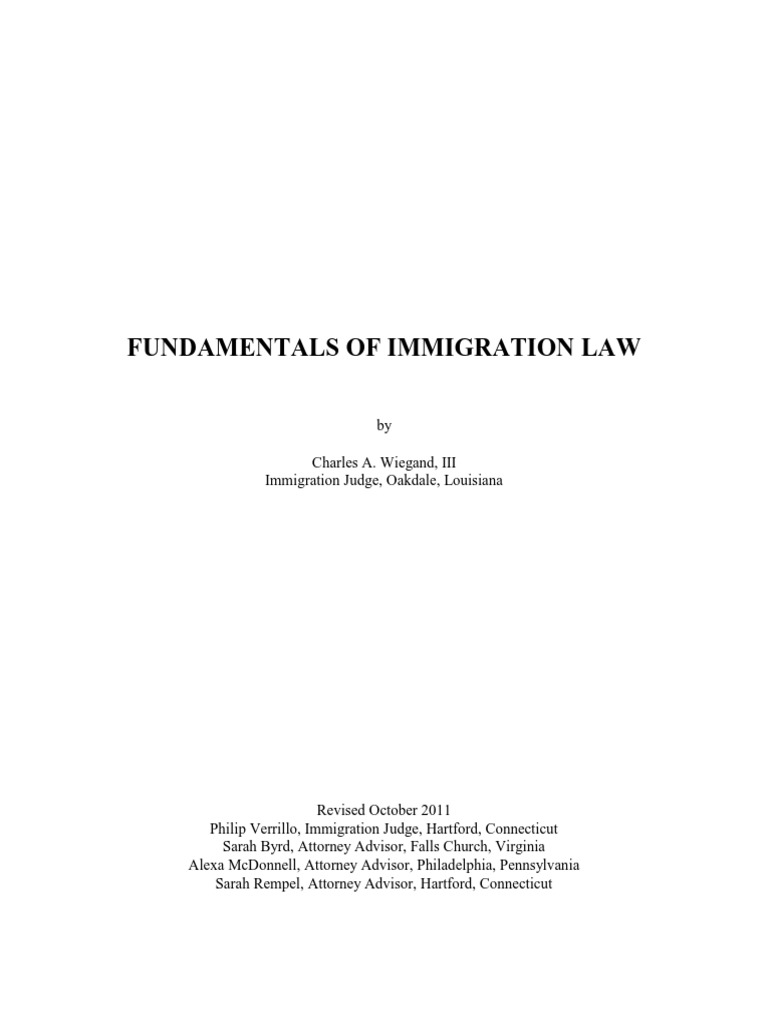 Fundamentals of Immigration Law. | PDF | Aggravated Felony | Asylum In ...