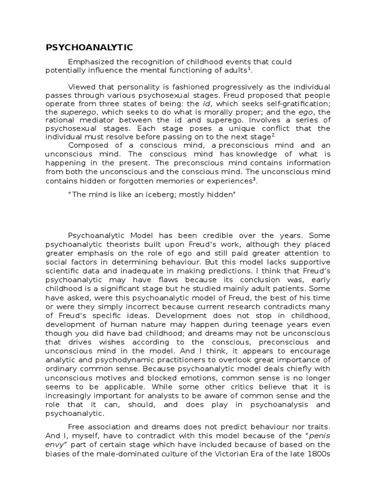 Model of Human Nature | PDF | Id | Existentialism