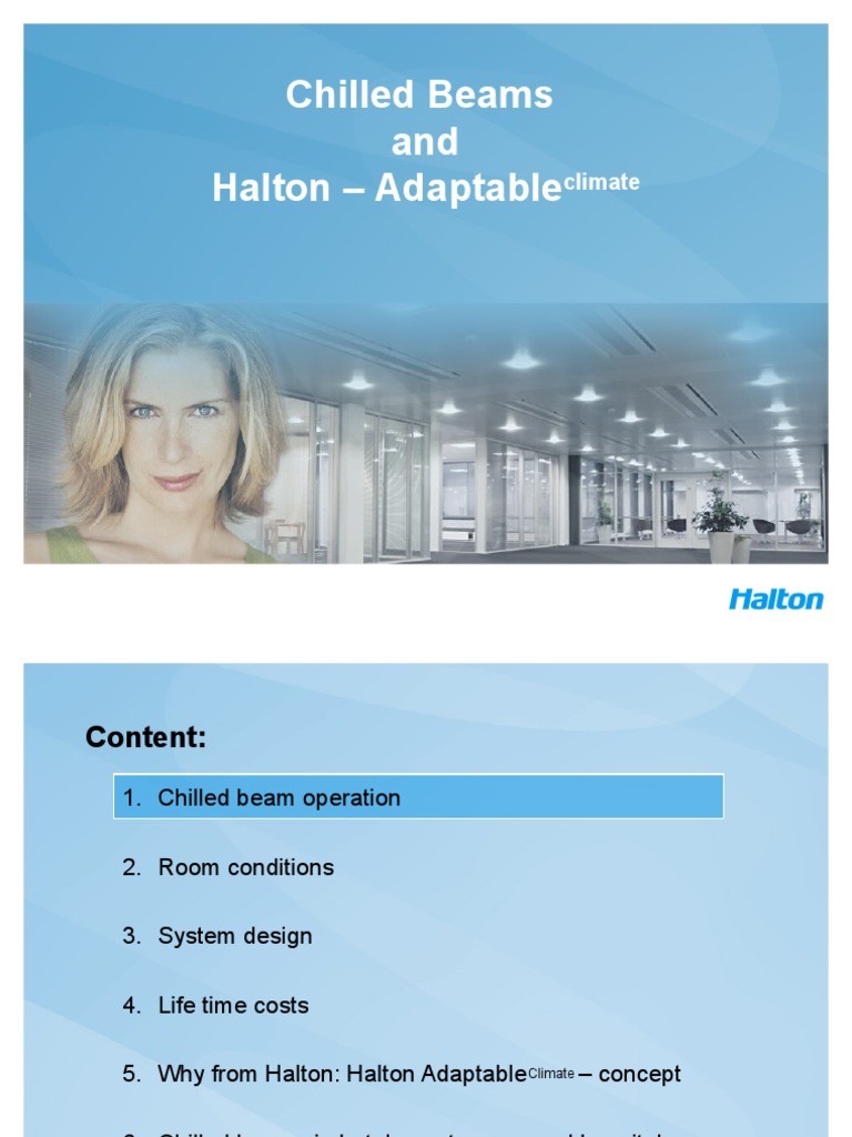 Chilled Beams and Halton - Adaptable: Climate | PDF | Hvac | Duct (Flow)