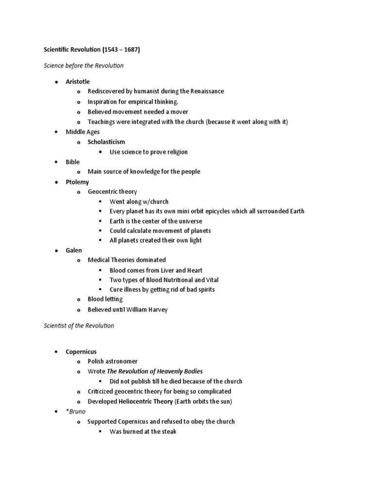 Overview of the Scientific Revolution | PDF | Scientific Revolution ...