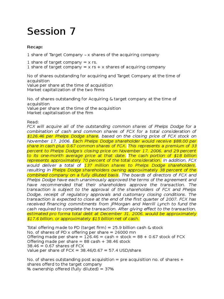Merger Valuation | PDF | Mergers And Acquisitions | Stocks