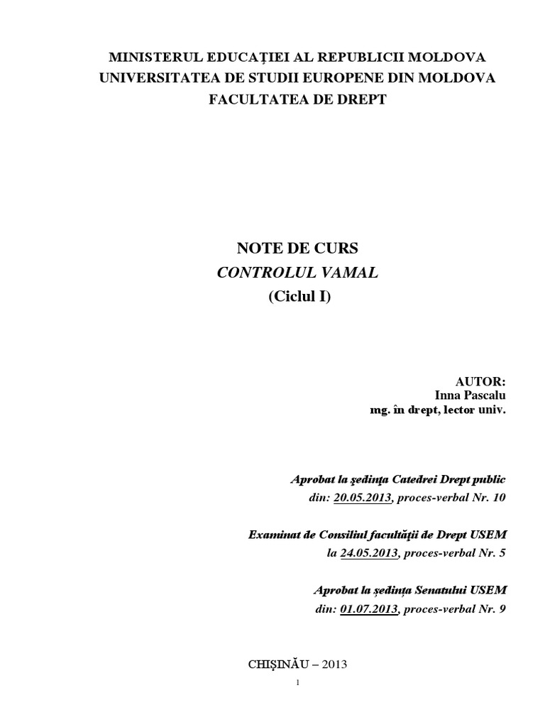 Controlul Vamal | PDF