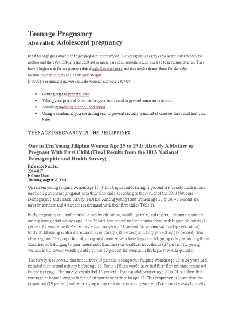 Teenage Pregnancy | Teenage Pregnancy | Pregnancy