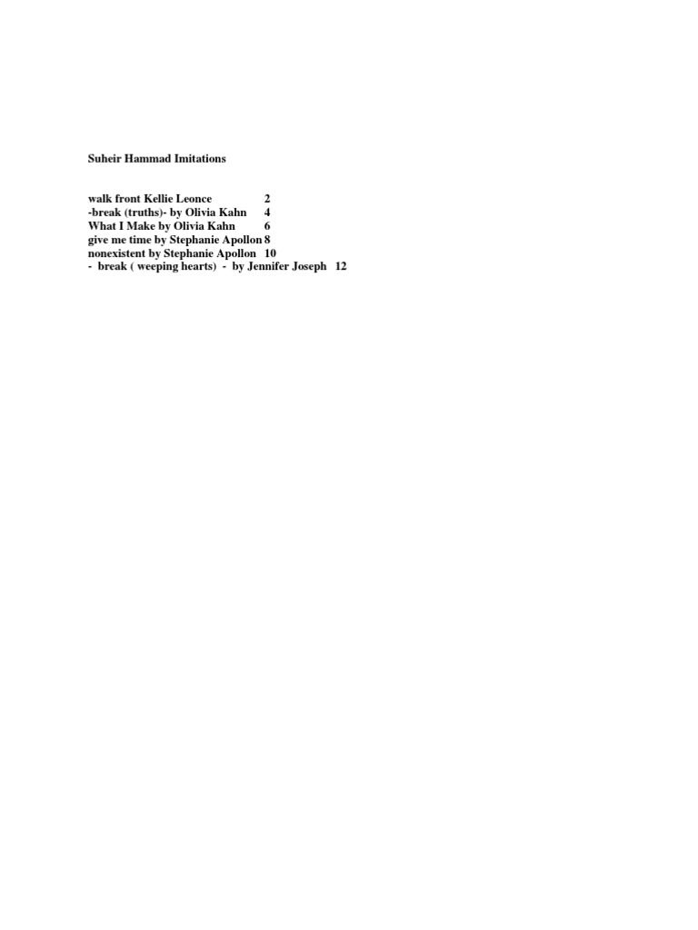 Suheir Hammad Imitations | PDF | Poetry | English Language