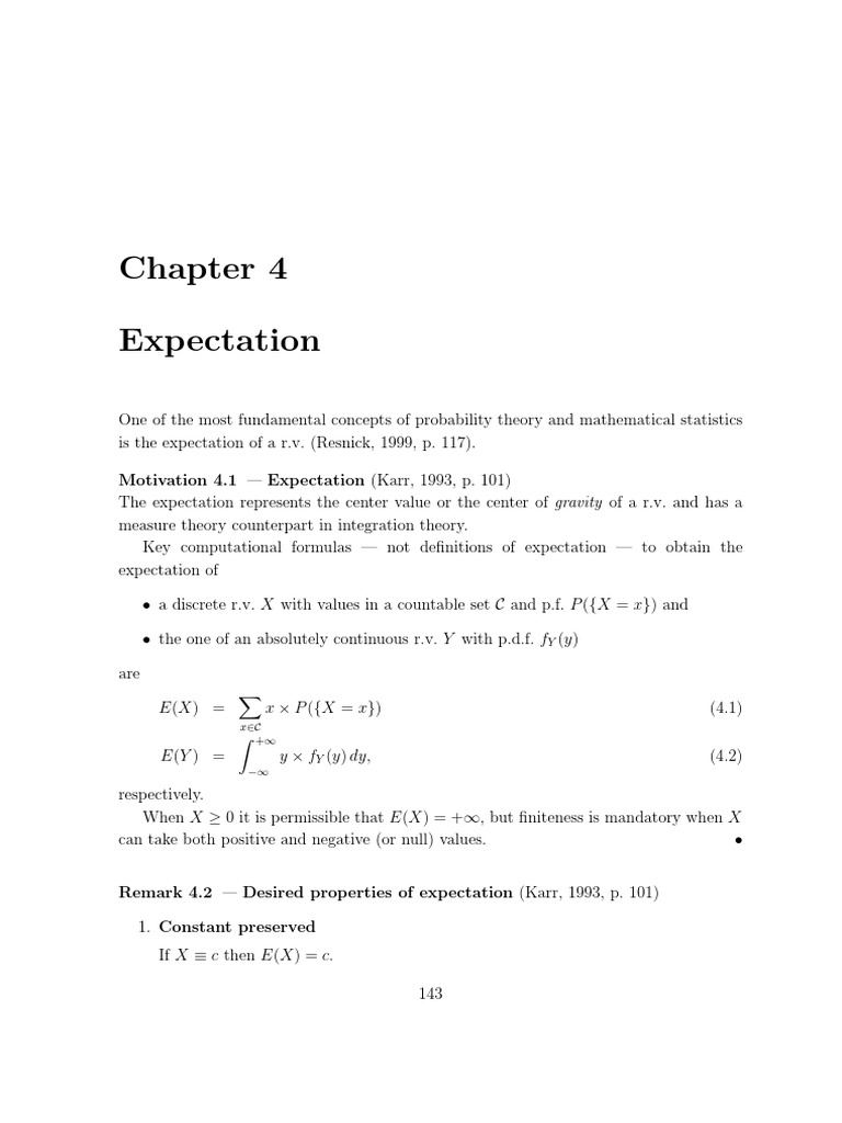 Expectation | PDF | Lebesgue Integration | Measure (Mathematics)