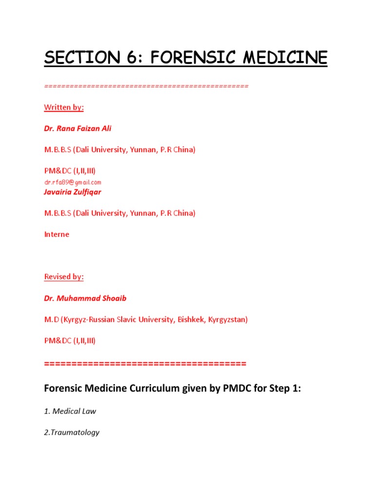 Forensic Medicine: Key Concepts and Laws | PDF | Burn | Radioactive Decay
