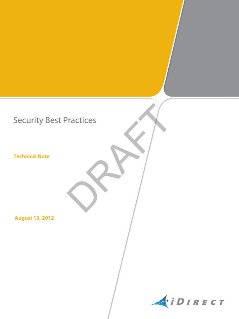 Idirect Security Best Practices Technical Note | PDF | Secure Shell | Computer Network