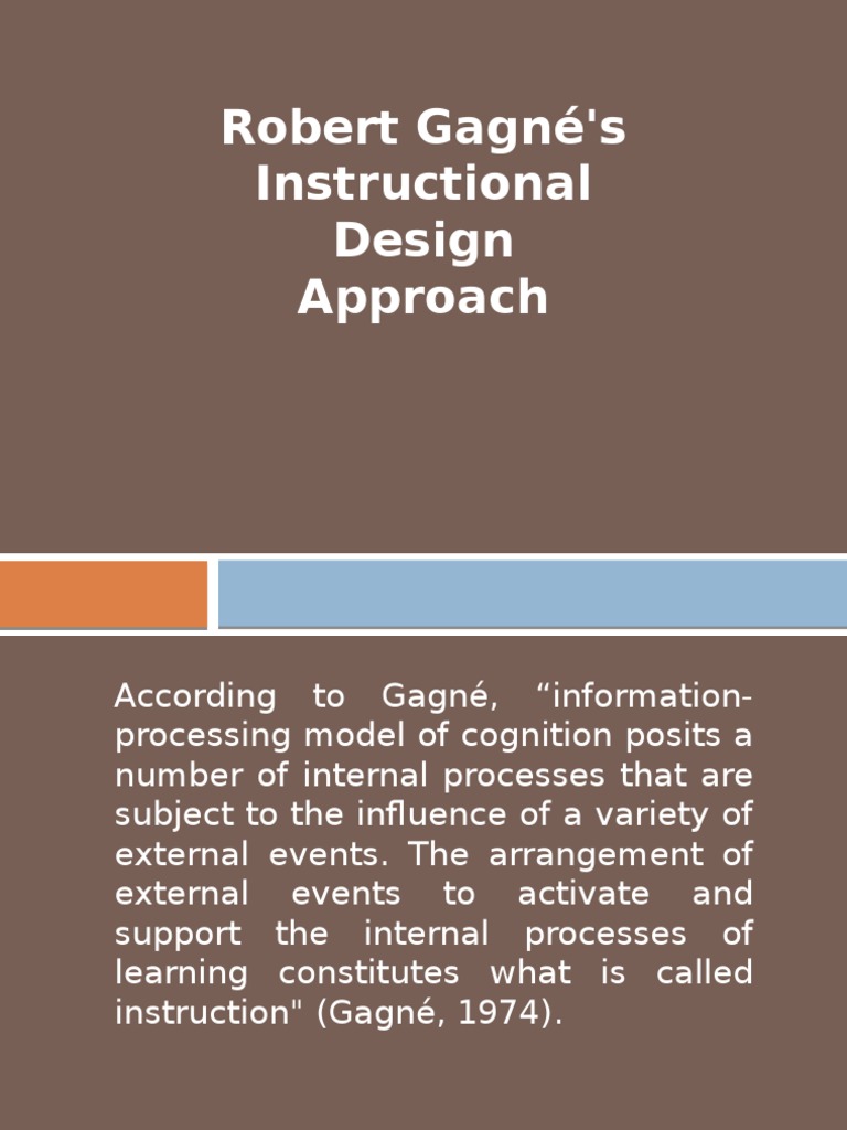 Robert Gagné's Instructional Design Approach | PDF | Recall (Memory ...