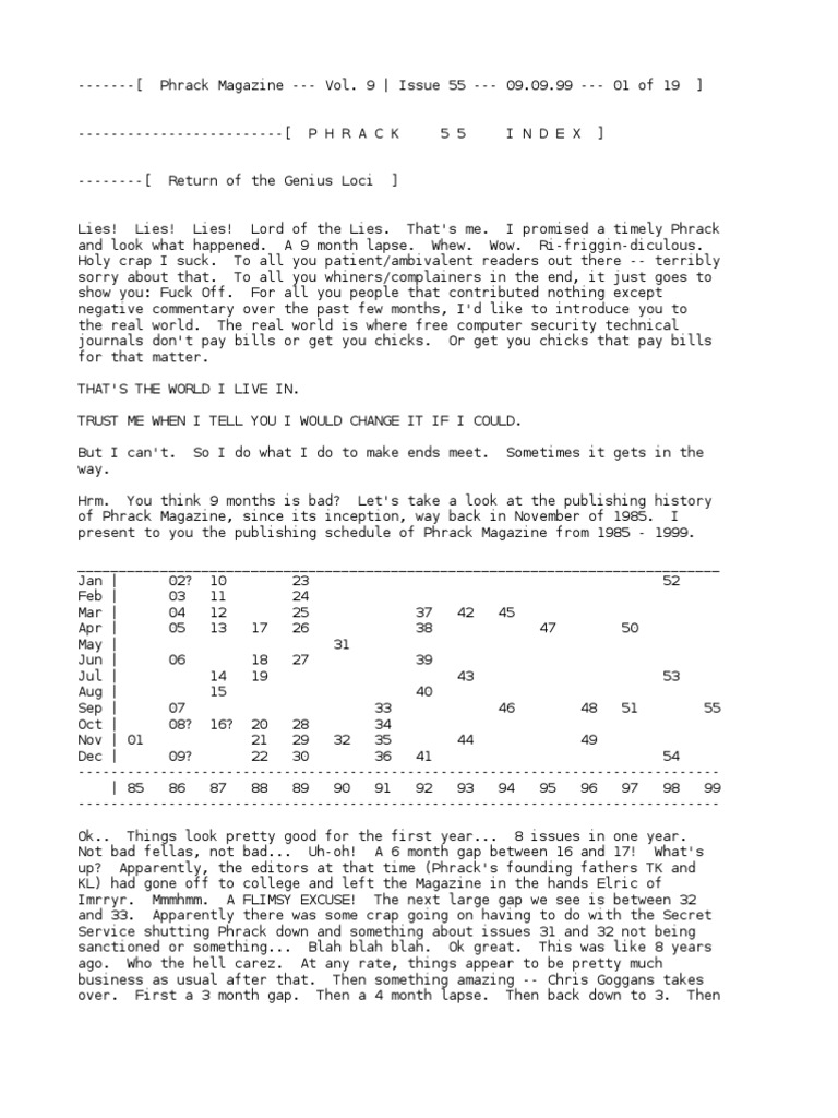 Phrack Magazine Issue 55 | Transmission Control Protocol | Security Hacker