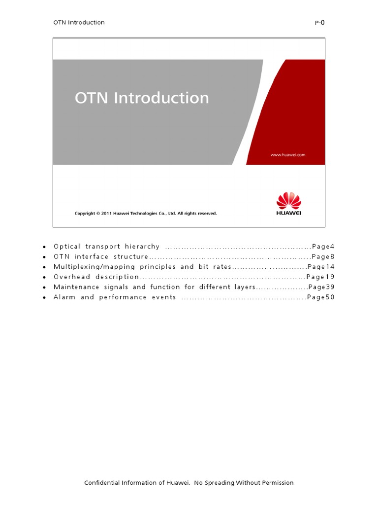 OTN Introduction | PDF | Wavelength Division Multiplexing | Multiplexing