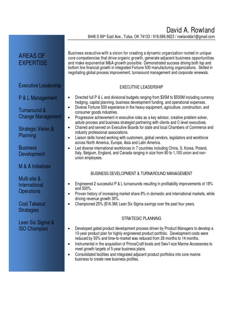 Dave Rowland Resume | PDF