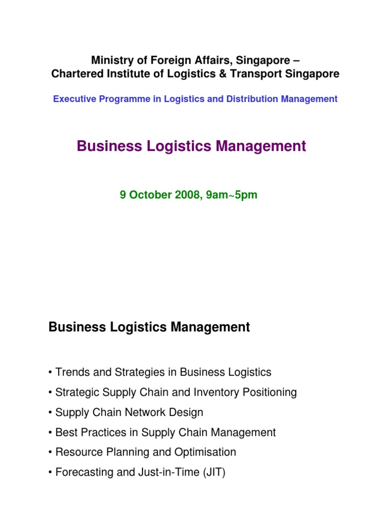 Logistics Management | PDF | Logistics | Forecasting