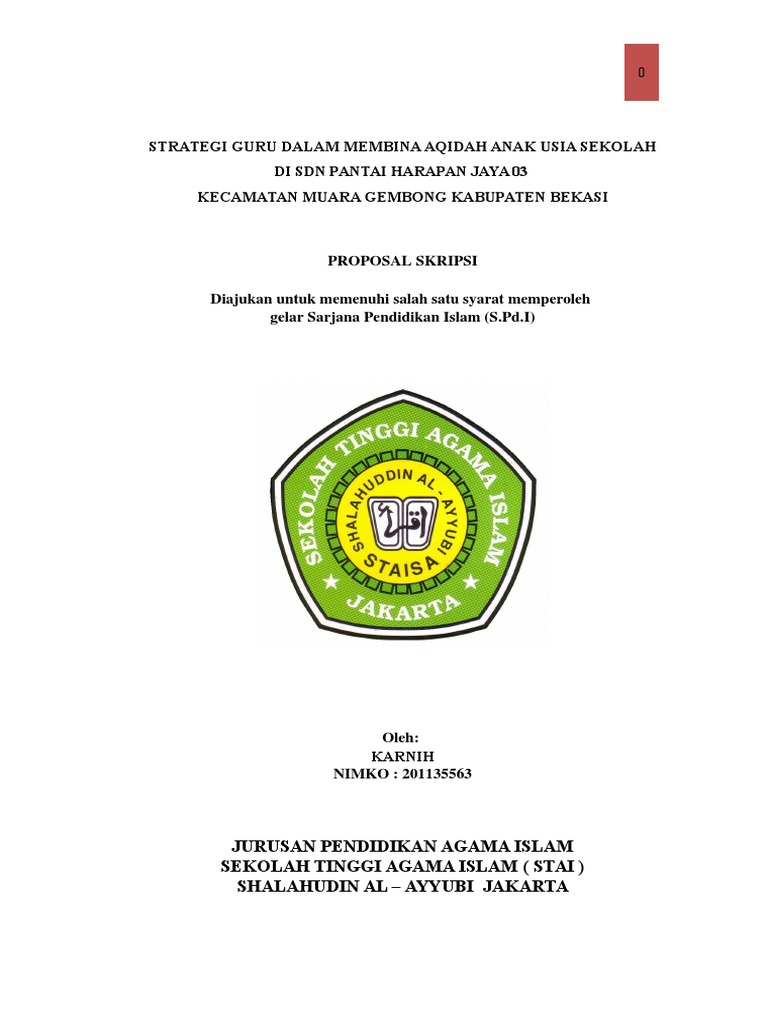 Contoh Proposal Skripsi Pai | PDF