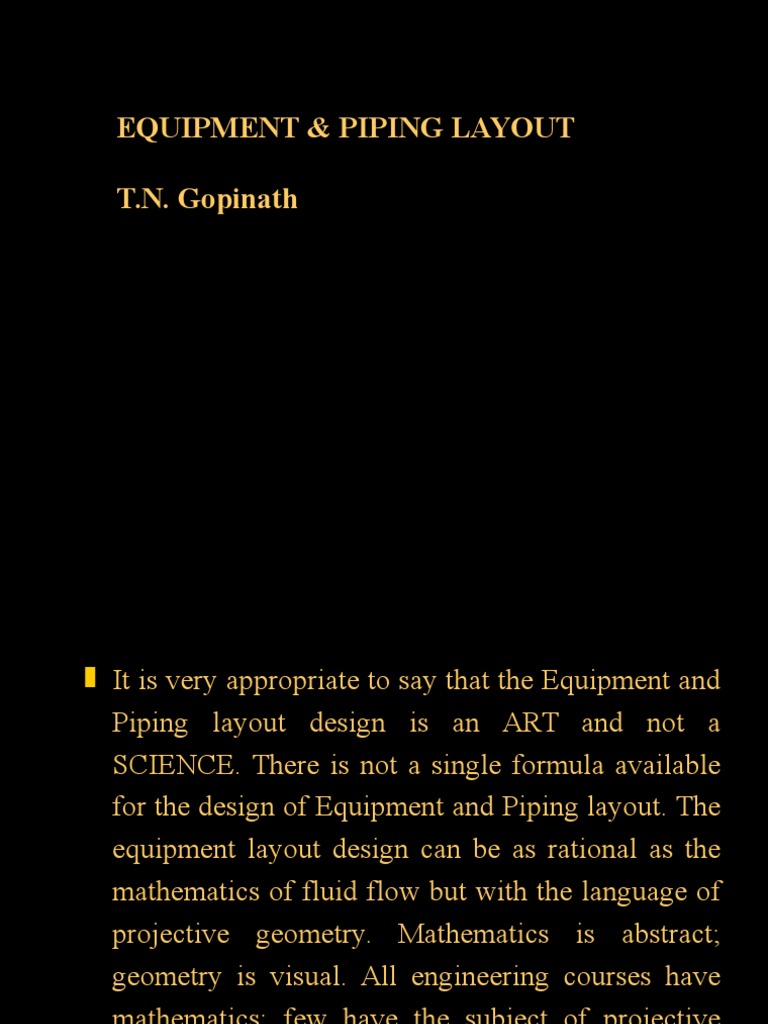 Equipment and Piping Layout Design Guide | PDF | Design | Flow Measurement
