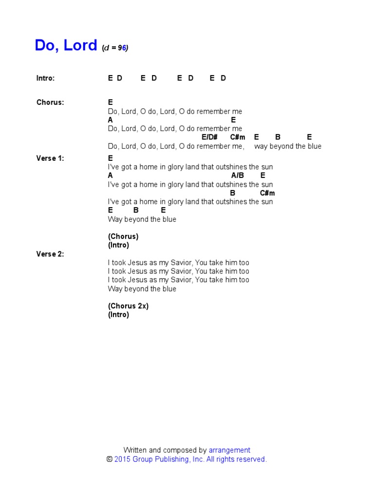 Do, Lord (Chords) | PDF