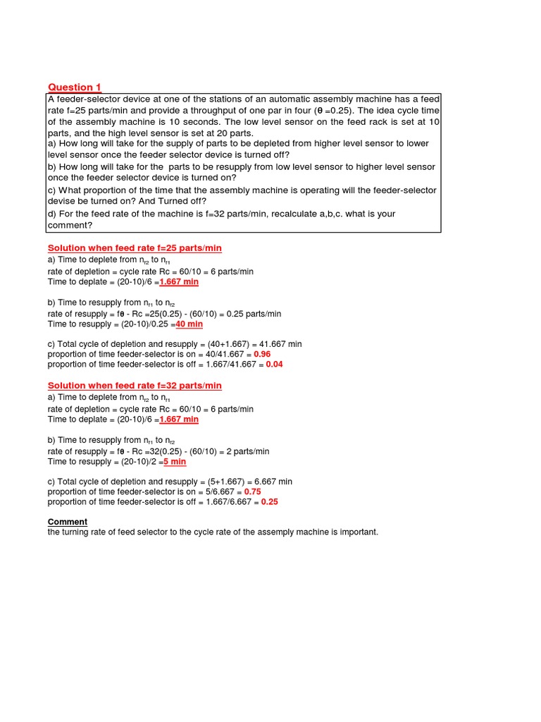 7-Assembly Line Problems Solution | PDF | Electrical Engineering | Nature