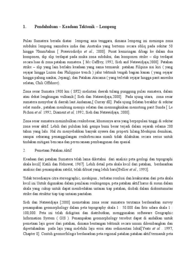 Peta Sesar Aktif Sumatera dan Risikonya | PDF | Sains & Matematika