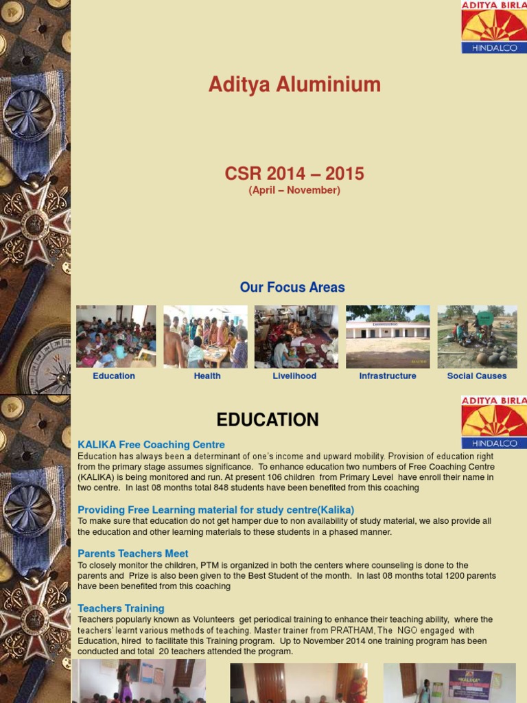 Aditya Aluminium: Our Focus Areas | PDF | Horticulture | Teachers